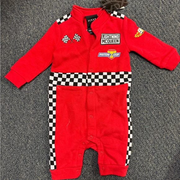 Disney | One Pieces | Disney Pixar Cars Lightning Mcqueen Red Checkered ...